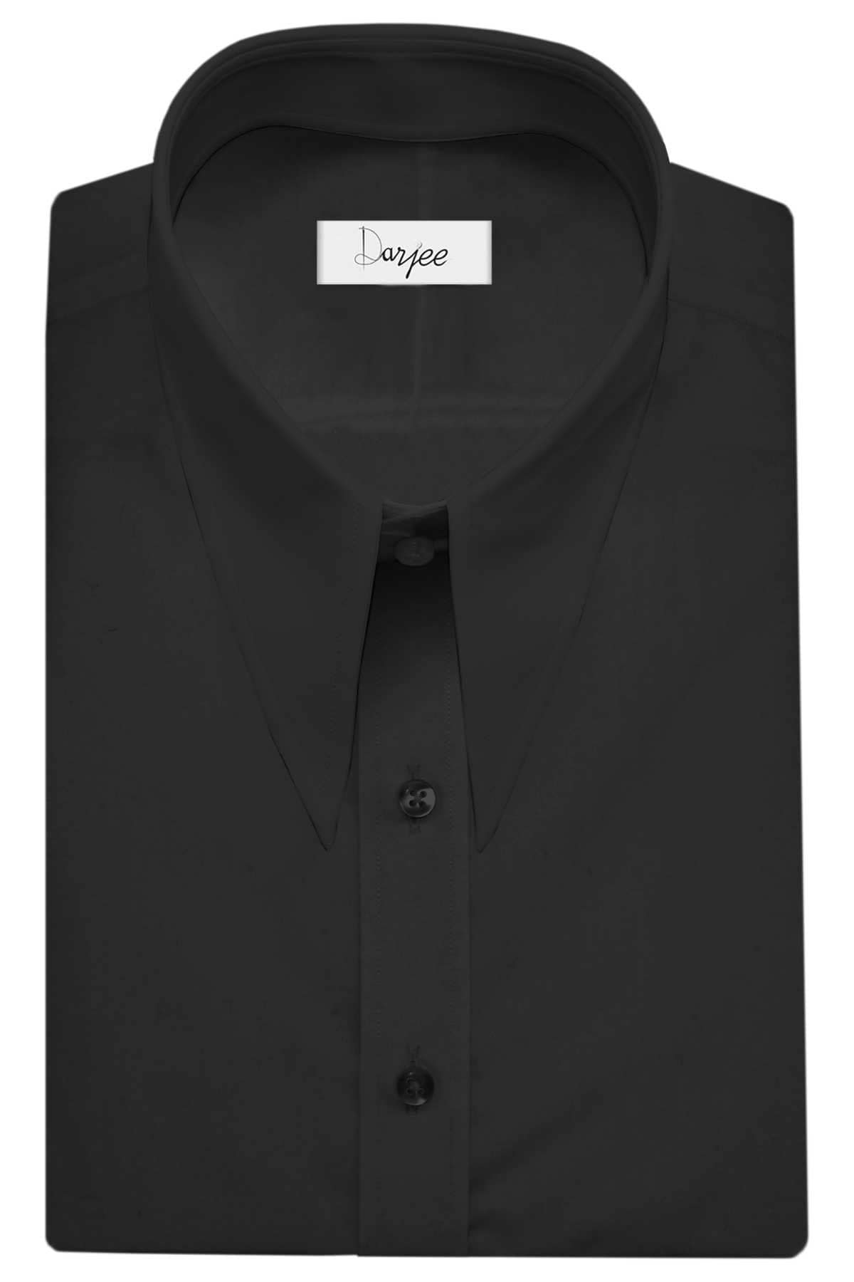 Party Wear Black Men Shirt Long Pointed Collar Vintage Spear Cotton Dress Shirt Gift for Him ...