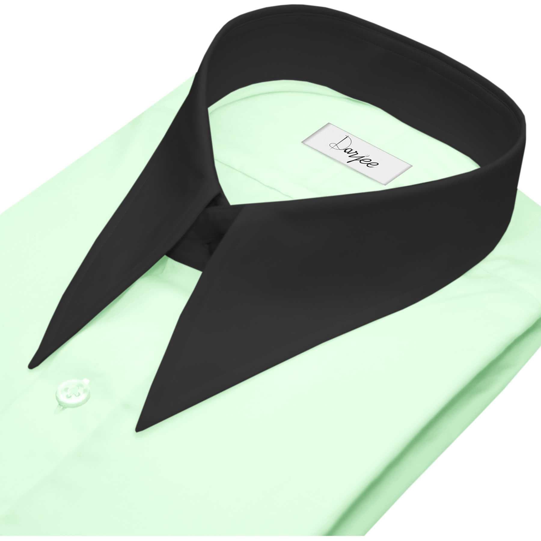 Long Pointed Collar Green Shirt Vintage Spearpoint Collar Men Dress ...