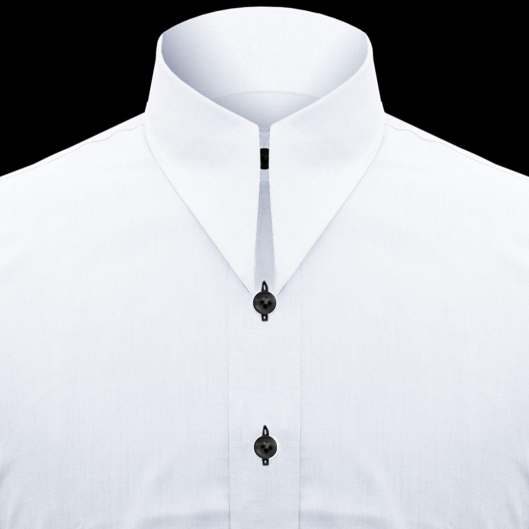 Long Pointed Collar White Men Shirt 50s, 60s, 70s Vintage Dagger Collar ...