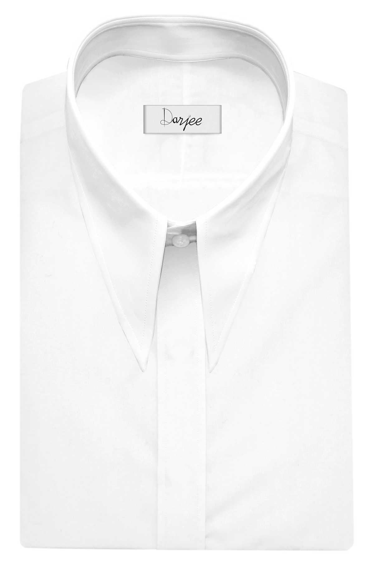 Long Pointed Collar White Men Shirt 50s, 60s, 70s Vintage Dagger Collar ...