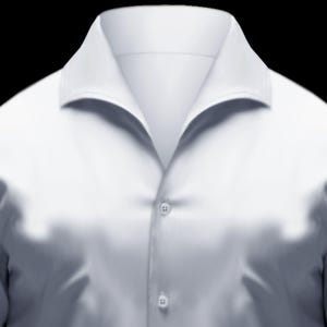 White Cooper Collar Men Shirt One Piece Open Lapel Tailored Shirt ...