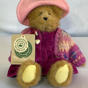 Boyds Bears With Tags ~ BAILEY SPRING 1996 ~ BB Wear Clothing Plum ...