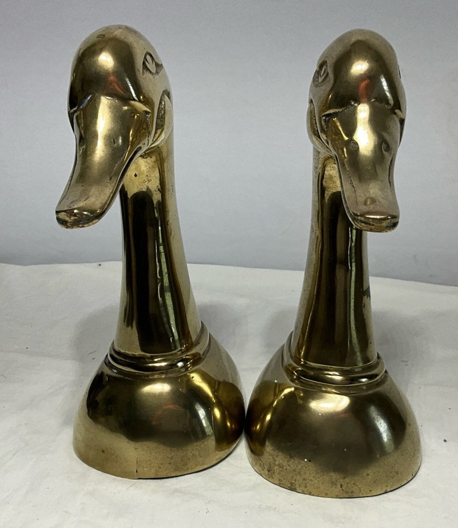 Leonard Silver Co Solid Brass Collection Mallard Head Book Ends 9 Made ...
