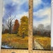 1970's Painting Heavy Canvas Rural County Fall Landscape Nature Scene ...