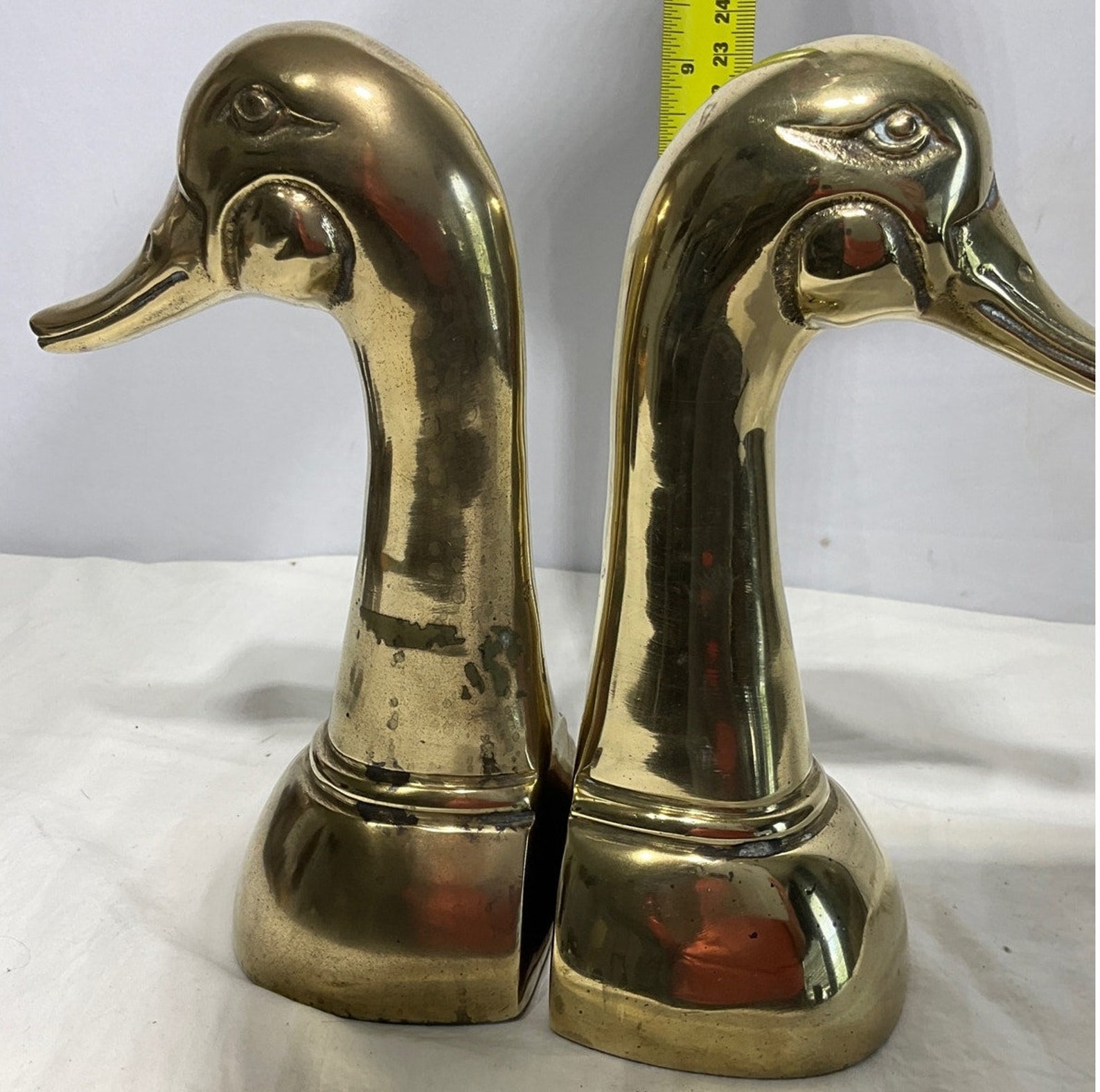 Leonard Silver Co Solid Brass Collection Mallard Head Book Ends 9 Made ...