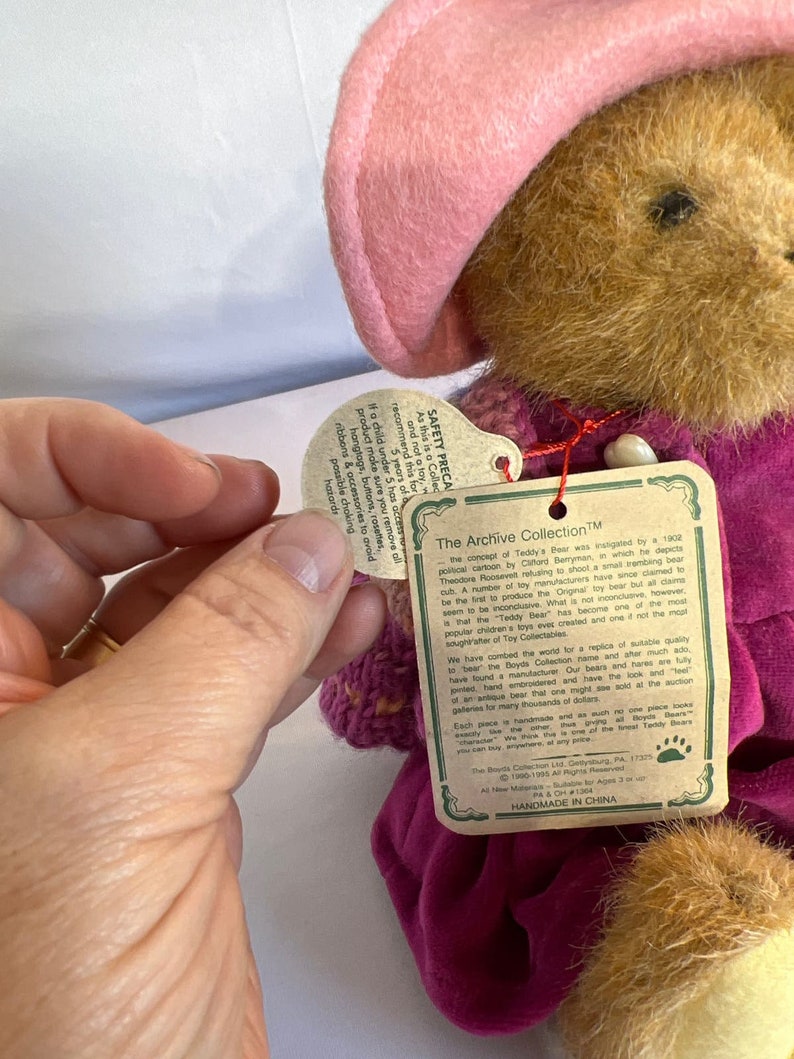 Boyds Bears With Tags BAILEY SPRING 1996 BB Wear Clothing Plum Color ...