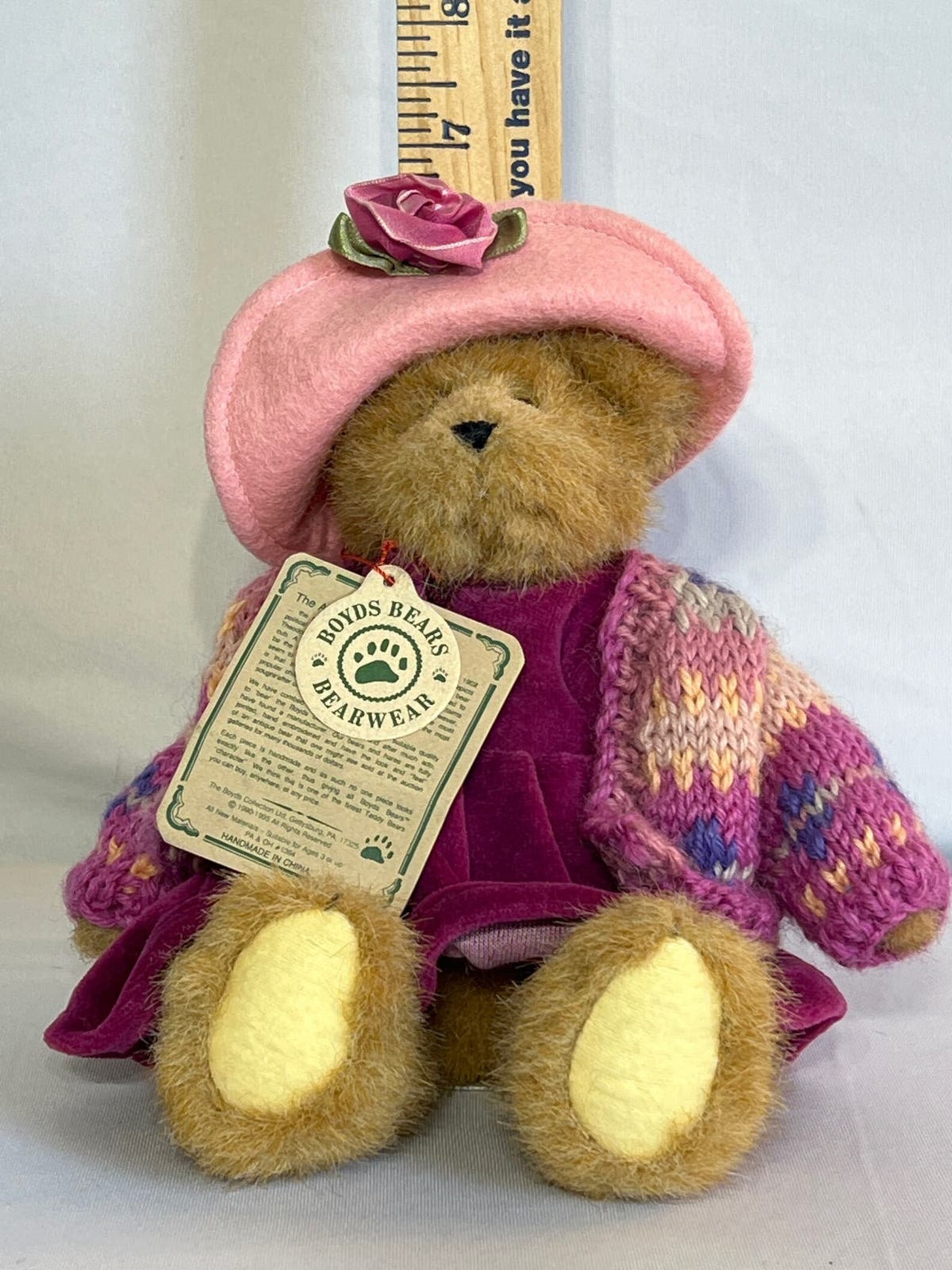 Boyds Bears With Tags BAILEY SPRING 1996 BB Wear Clothing Plum Color ...