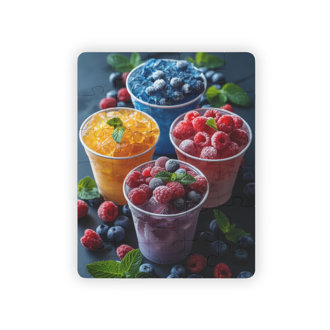 Iced Fruit Cups - 30-piece Jigsaw Puzzle, Fun Indoor Activity, Puzzle ...