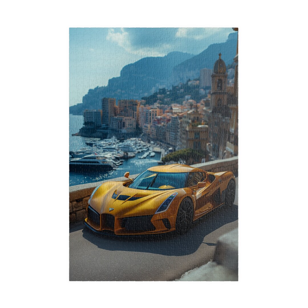 Yellow Supercar in Monaco - 1014-piece Jigsaw Puzzle, Indoor Fun ...