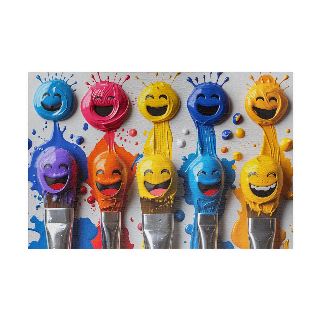 Smiling Paint Blobs - 1014-piece Jigsaw Puzzle, Indoor Fun, Perfect for ...