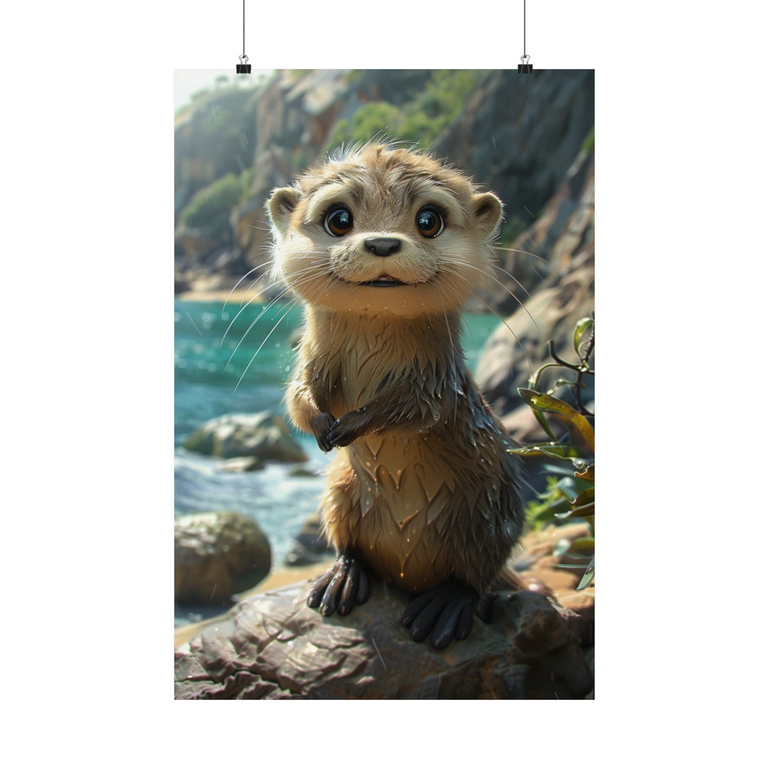 Otto the Otter - Physical Print Many Sizes - Stunning Premium Poster ...