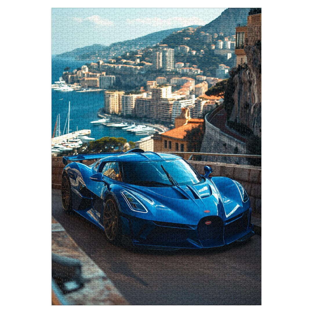 Blue Supercar in Monaco - 2000 Piece Jigsaw Puzzle, Indoor Fun, Perfect ...