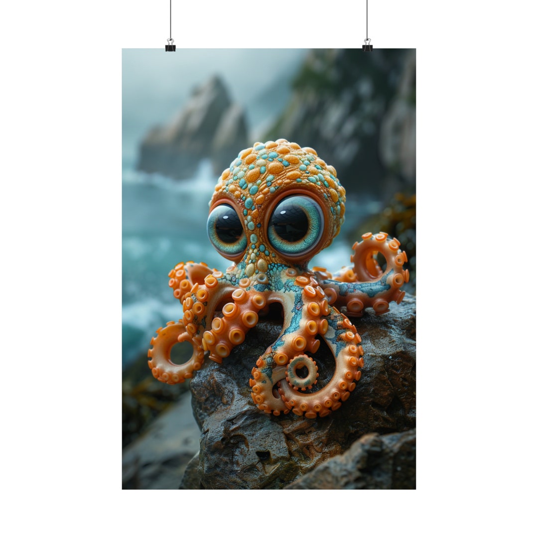Ollie the Octopus - Physical Print Many Sizes - Stunning Premium Poster Prints, Home or Office ...