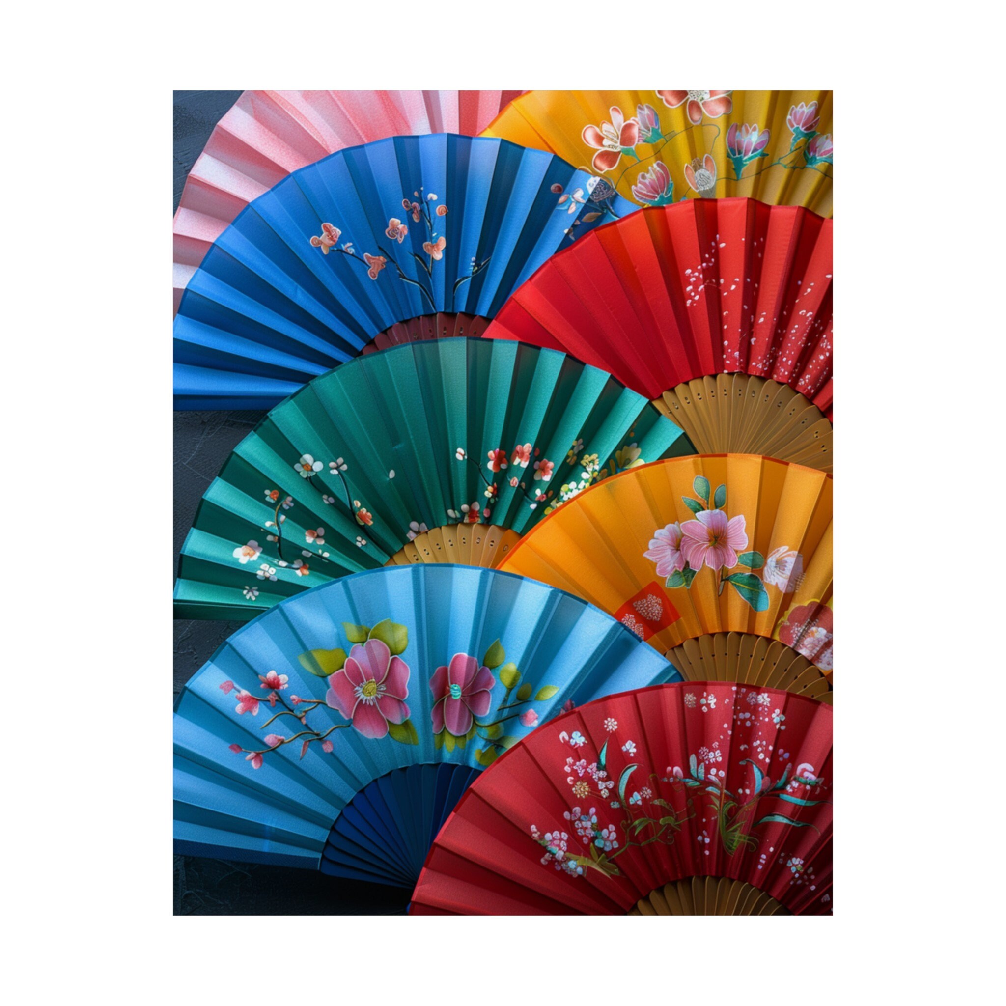 Japanese Inspired Fans Physical Print Many Sizes Stunning Premium ...