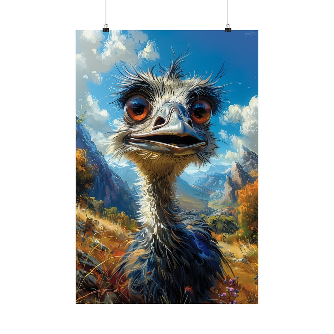 Emma the Emu - Physical Print Many Sizes - Stunning Premium Poster ...
