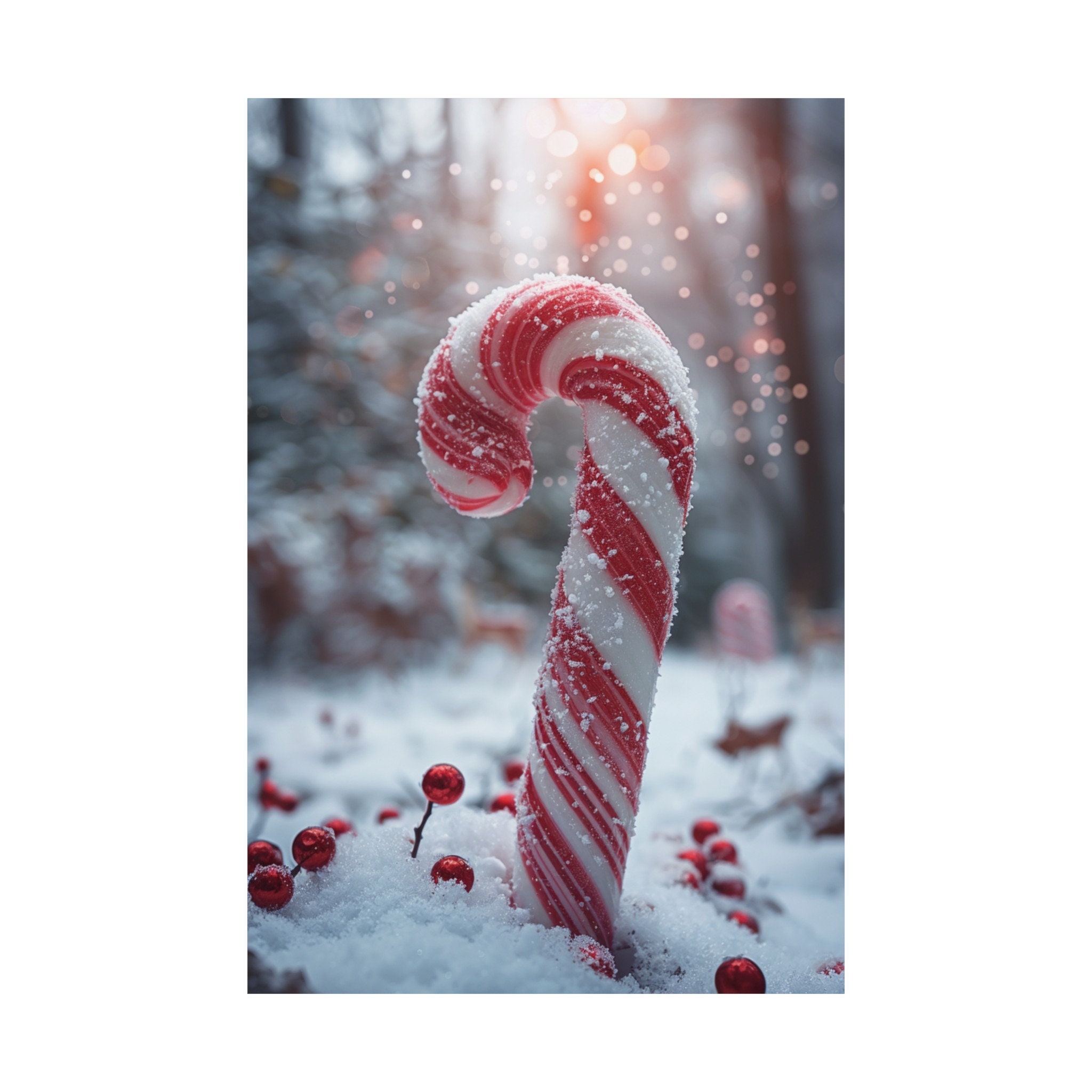 Christmas Candy Cane Physical Print Many Sizes Stunning Premium Poster ...