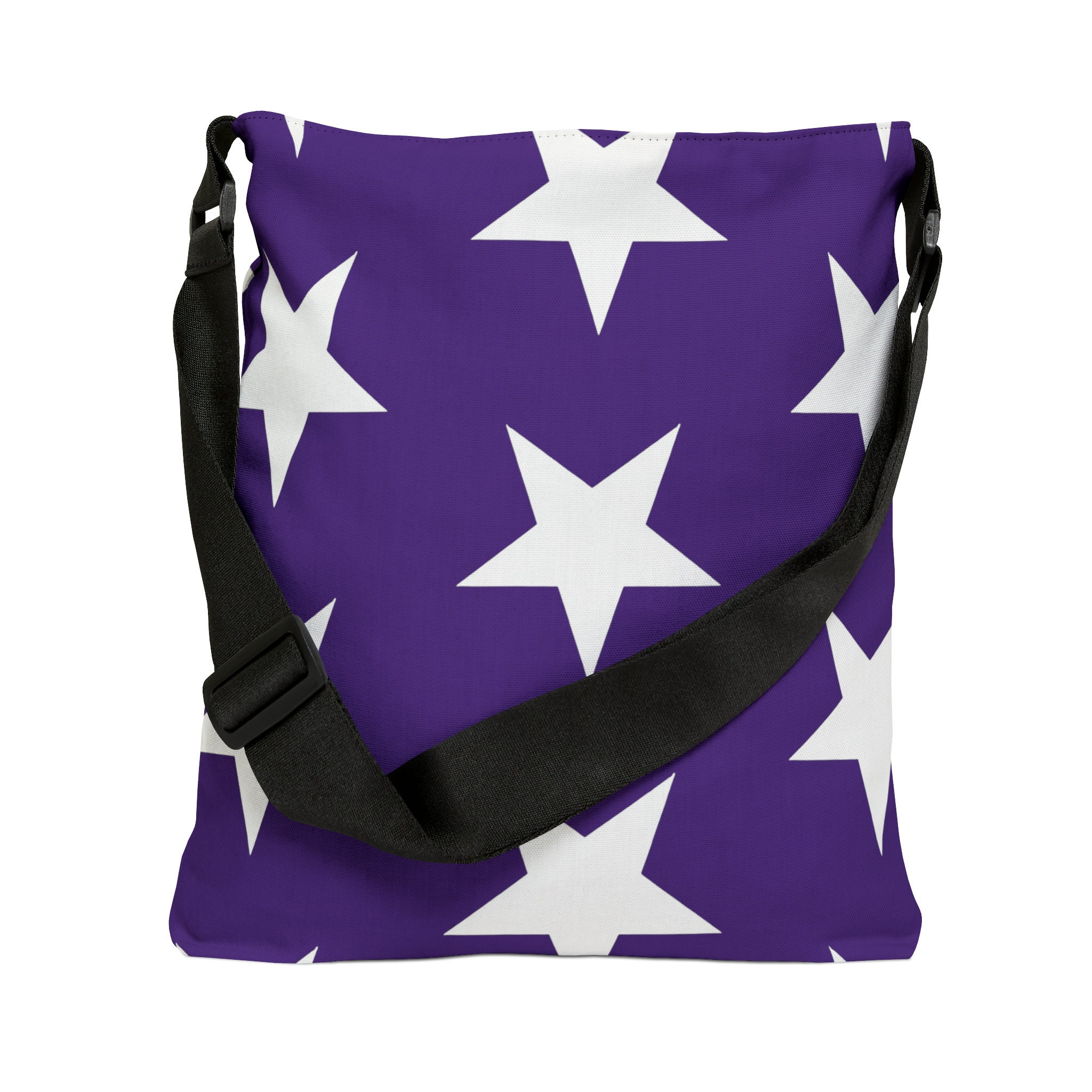 Tote Bag White Stars on Purple: Stylish and Adjustable Premium Bag With ...