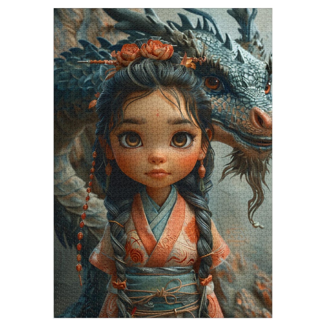 Kiko and the Friendly Dragon - 2000 Piece Jigsaw Puzzle, Indoor Fun ...