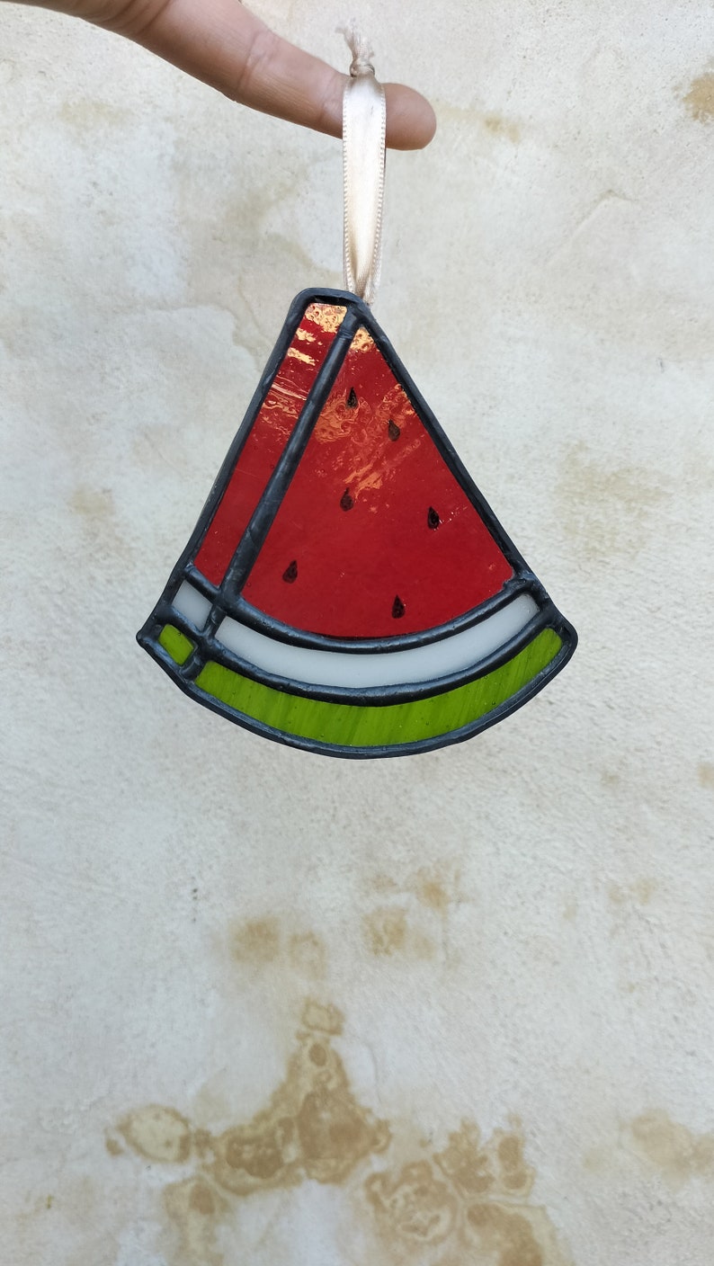Watermelon Stained Glass Ornament - Etsy