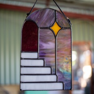 Iridescent Portal Stairway Stained Glass Art - Etsy