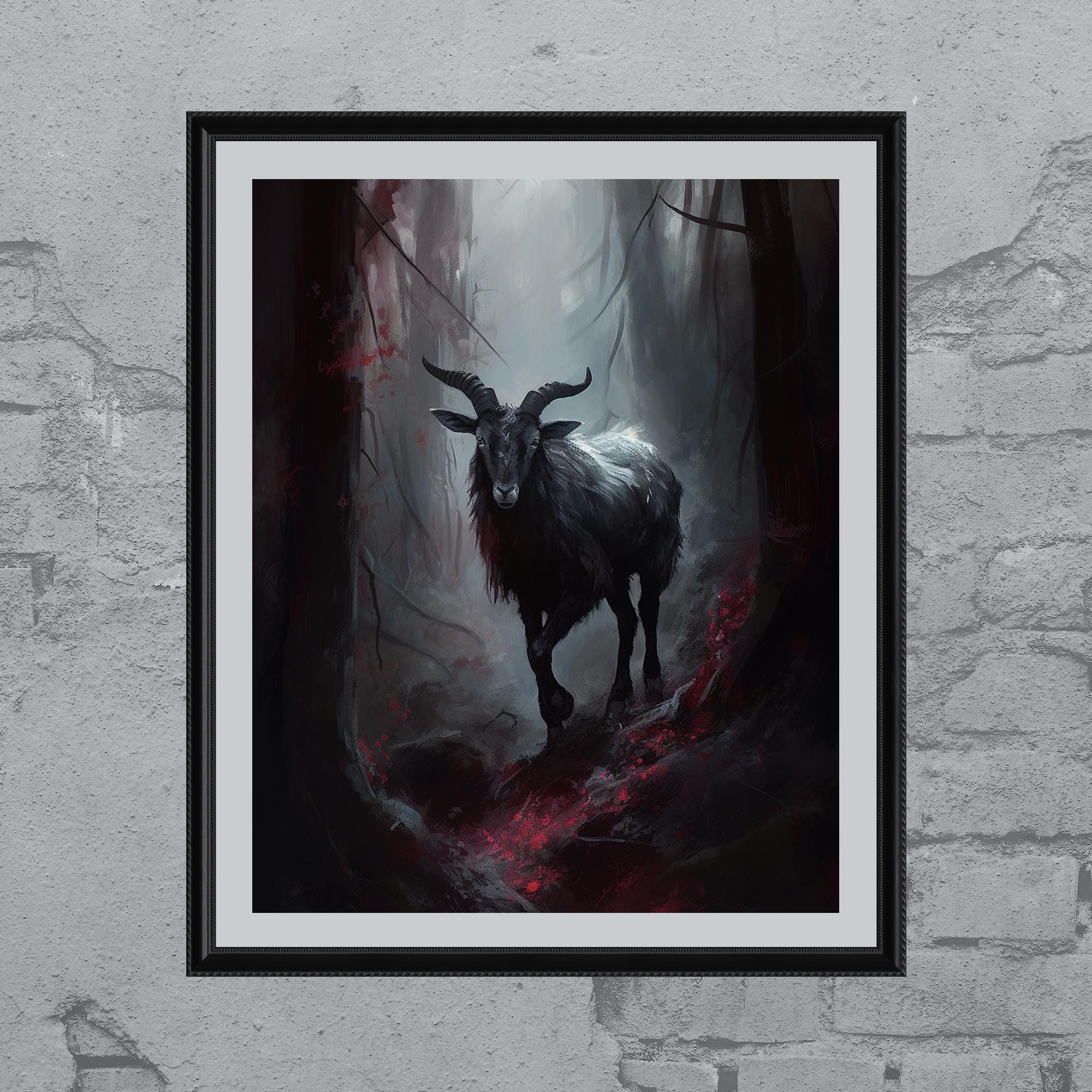 Black Sabbatic Goat Art Print - Dark Occult Poster for Home Decor - Etsy