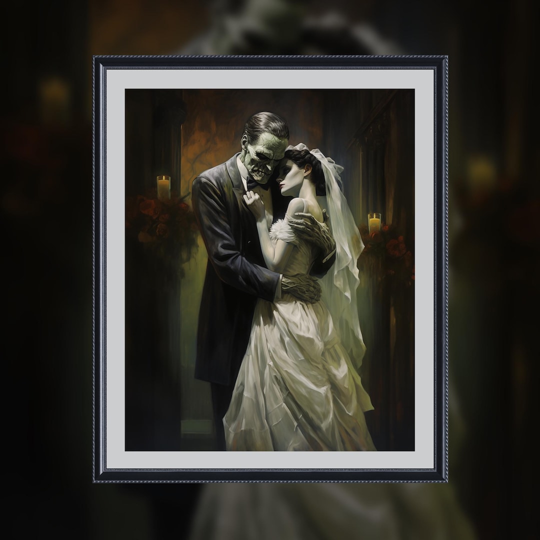 Frankenstein's Monster and Bride Art Print - Vintage Occult Fantasy ...