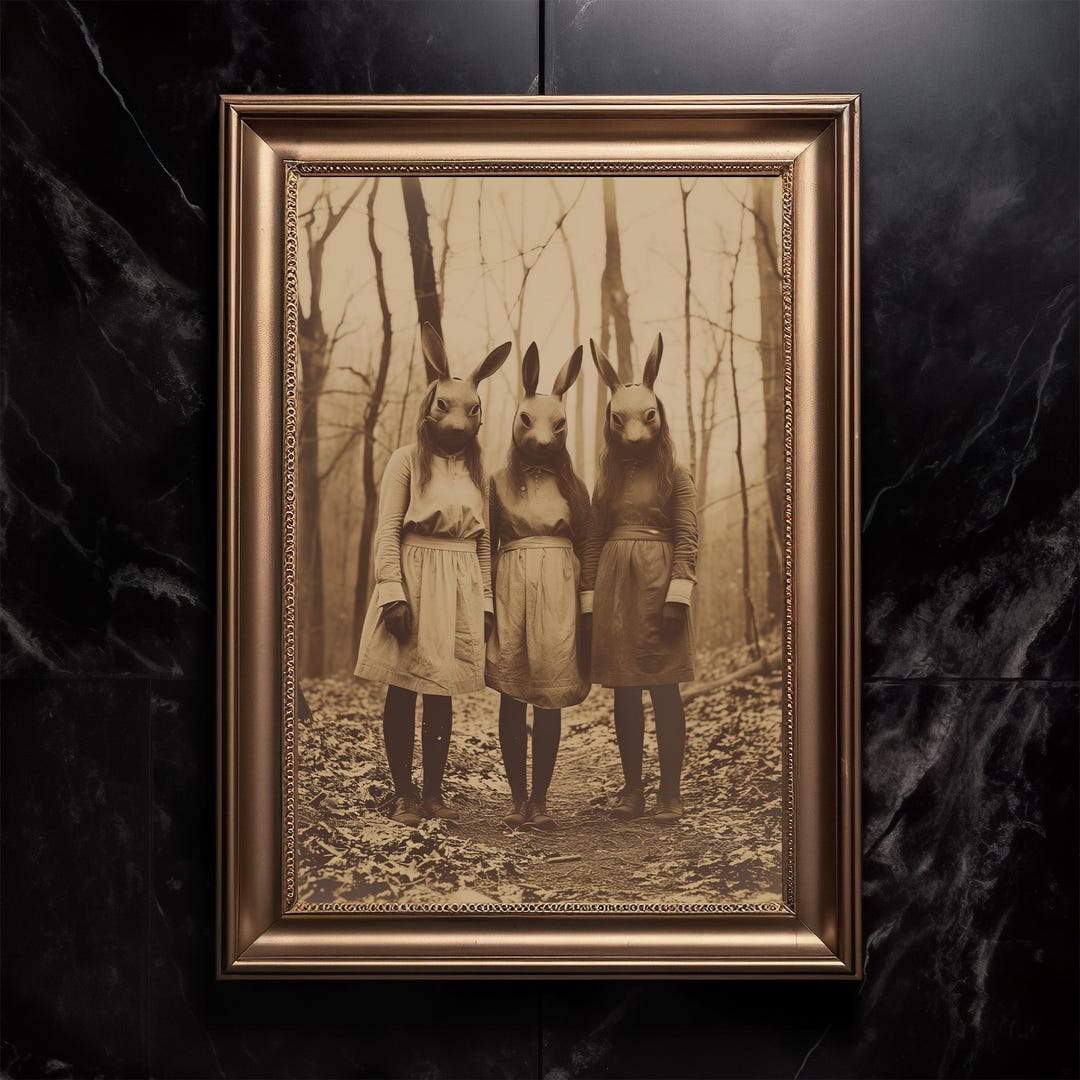 Bunny Cult in the Forest Art Print Vintage Occult Fantasy Poster for ...