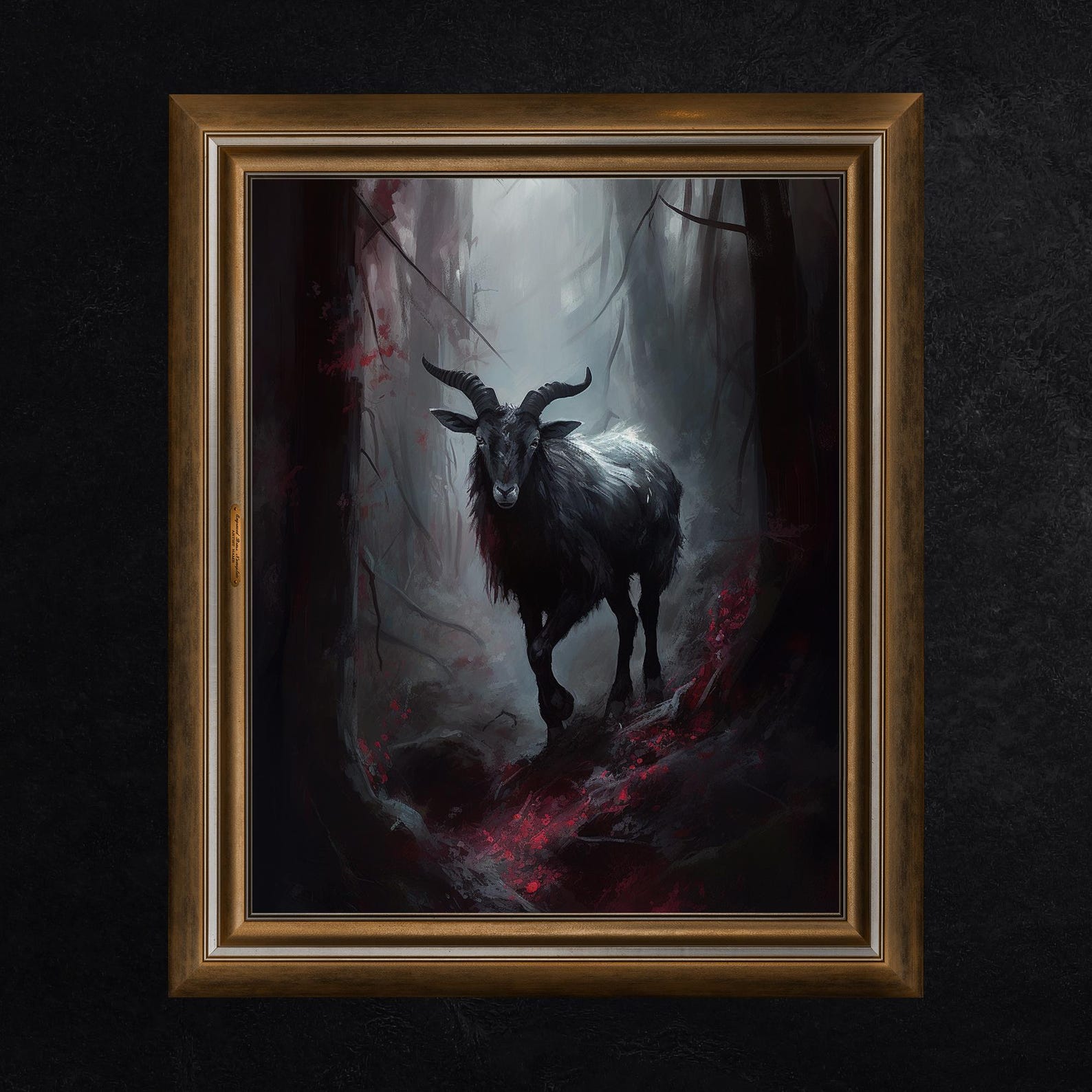 Black Sabbatic Goat Art Print - Dark Occult Poster for Home Decor - Etsy