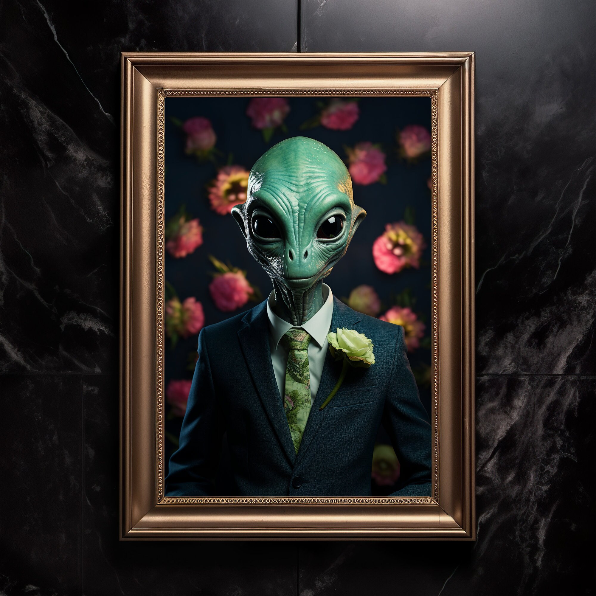 Alien 002 Portrait Art Poster Print - Etsy