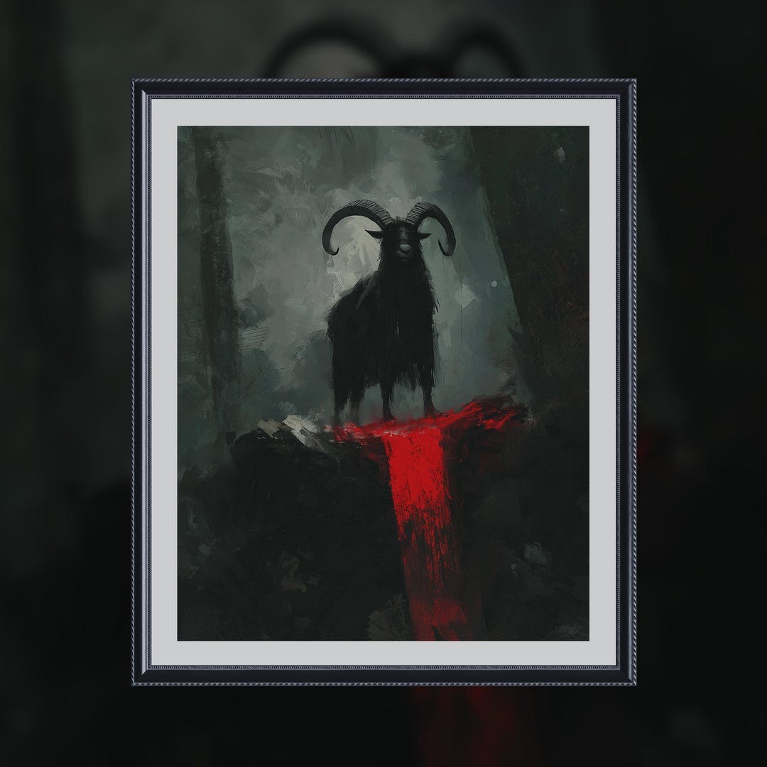 Black Occult Goat | Dark Surreal Satanic Gothic Wall Art Print - Etsy