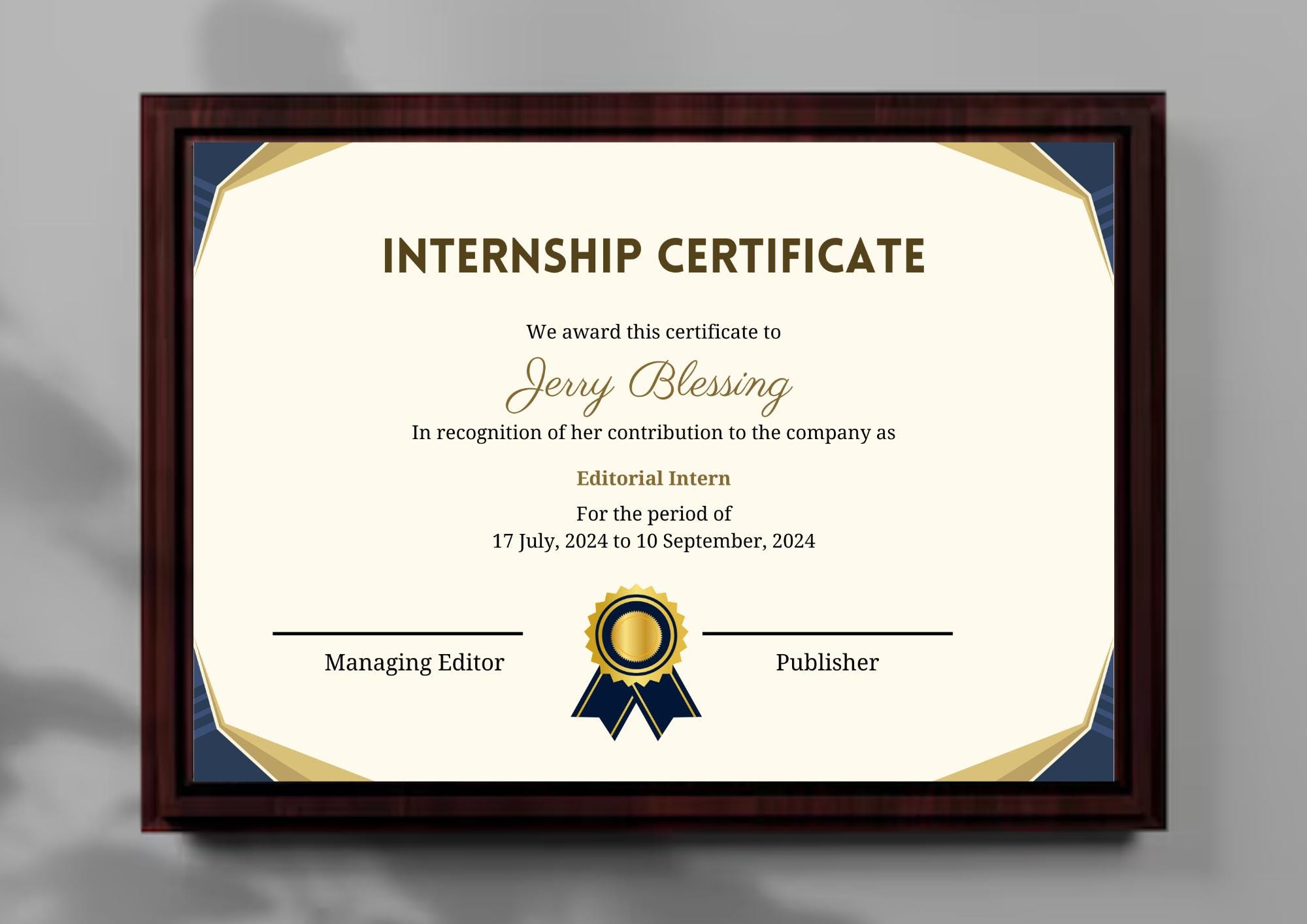 PDF INTERNSHIP AWARD | Certificate Template | Career Boost Award ...