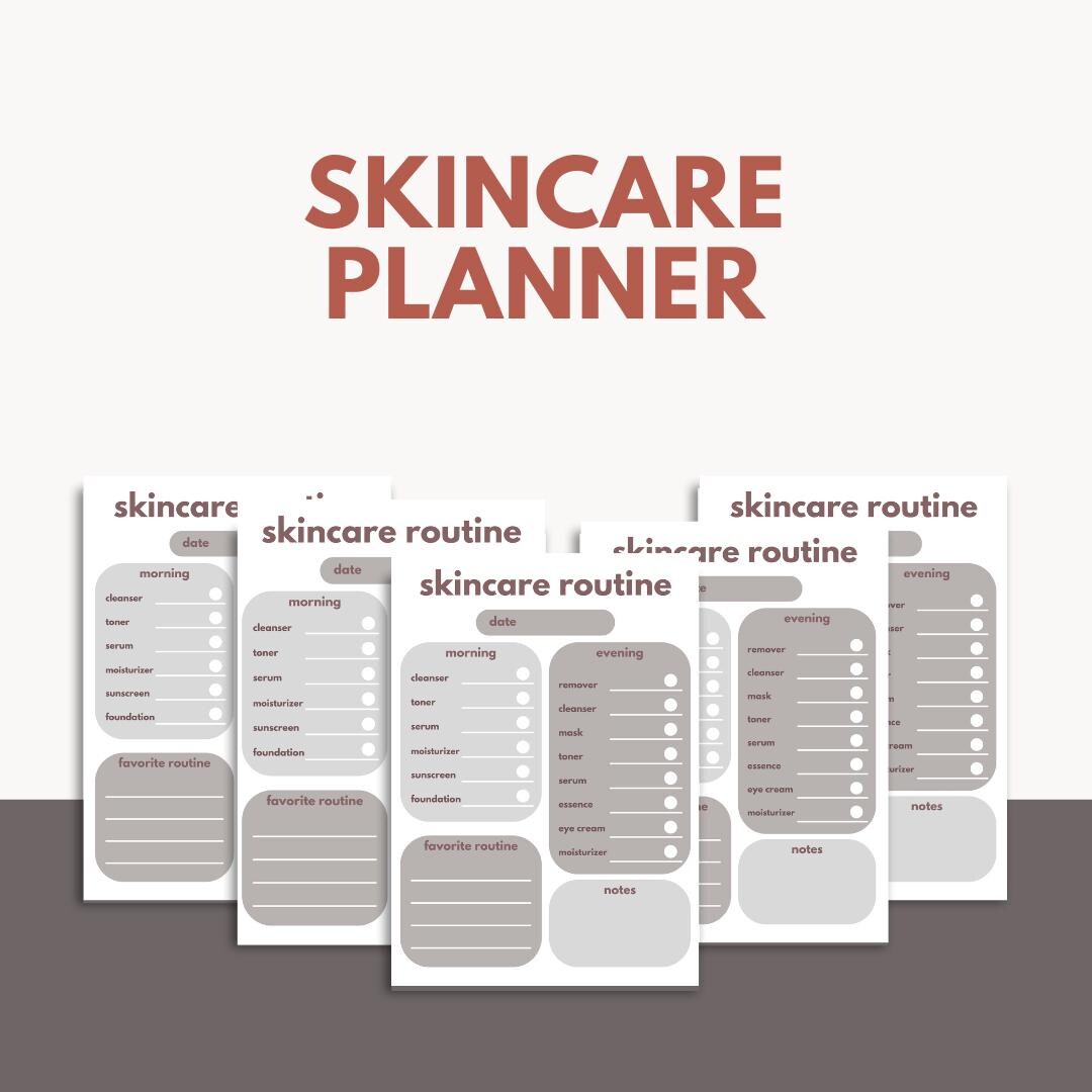 A4 SKINCARE JOURNAL | Daily Skincare Log | Minimal Pdf Planner ...