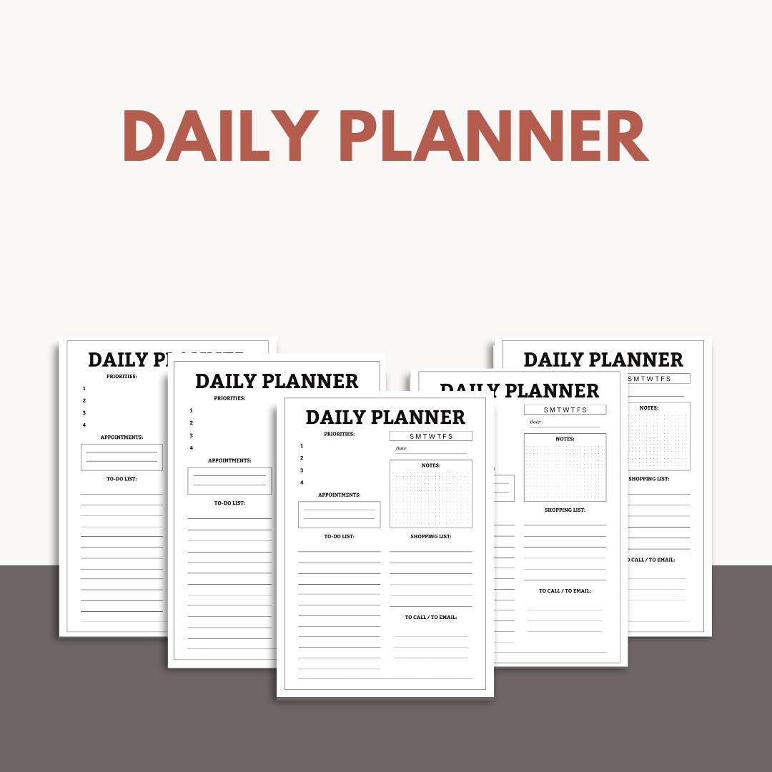 A4 MINIMAL PLANNER | Clean Layout Planner | Simple Daily Agenda | Home ...