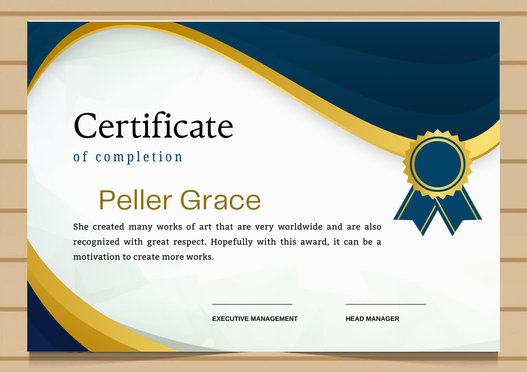 TEXT CERTIFICATE PDF | Special Certificate | Completion Award ...