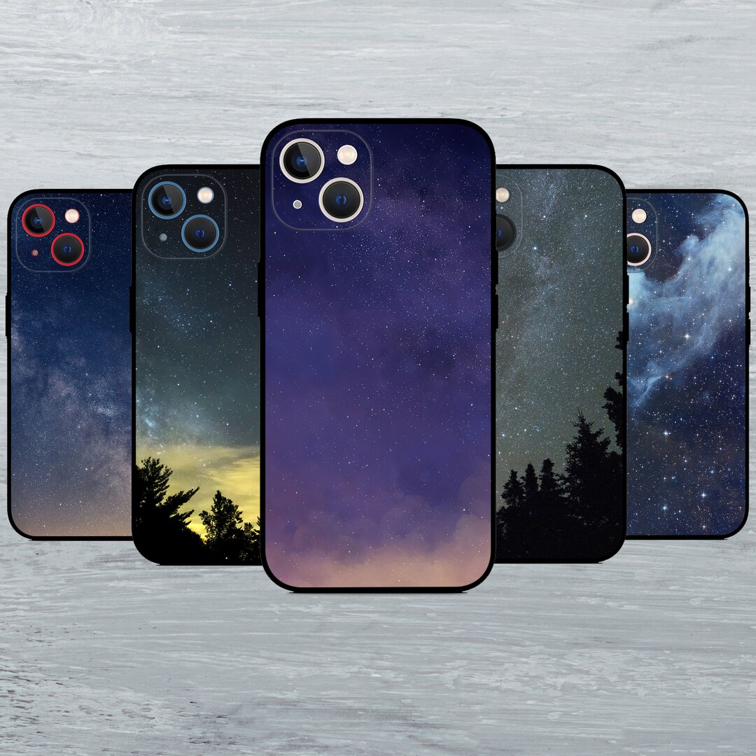 Sky View With Dark Trees Shadow at Night Phone Case iPhone 15 - Etsy