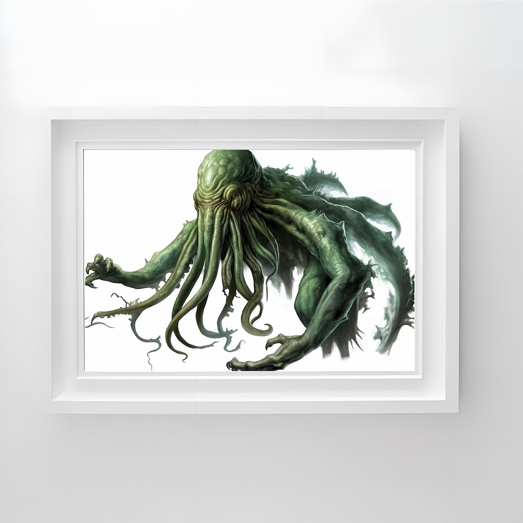 Cthulhu Sketch Lovecraft Art Print, Printable Wall Art Digital Art ...