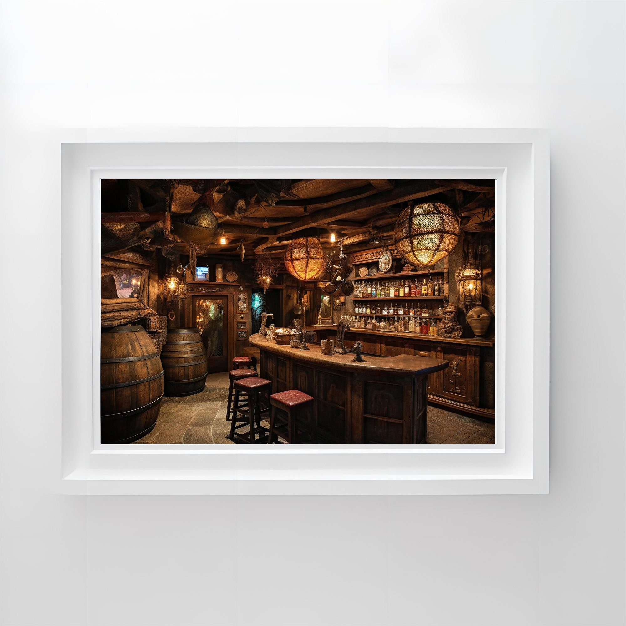 Cozy Pirate Bar Art Print, Printable Wall Art Digital Art Decor - Etsy