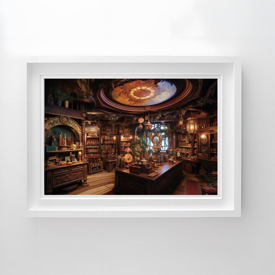 Magic Shop Fantasy Art Art Print, Printable Wall Art Digital Art Decor ...