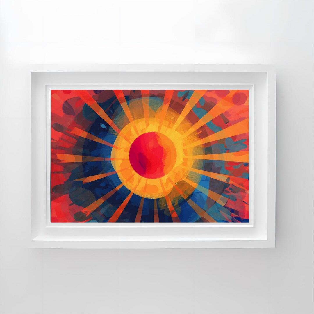 Abstract Art Sun Art Print, Printable Wall Art Digital Art Decor - Etsy