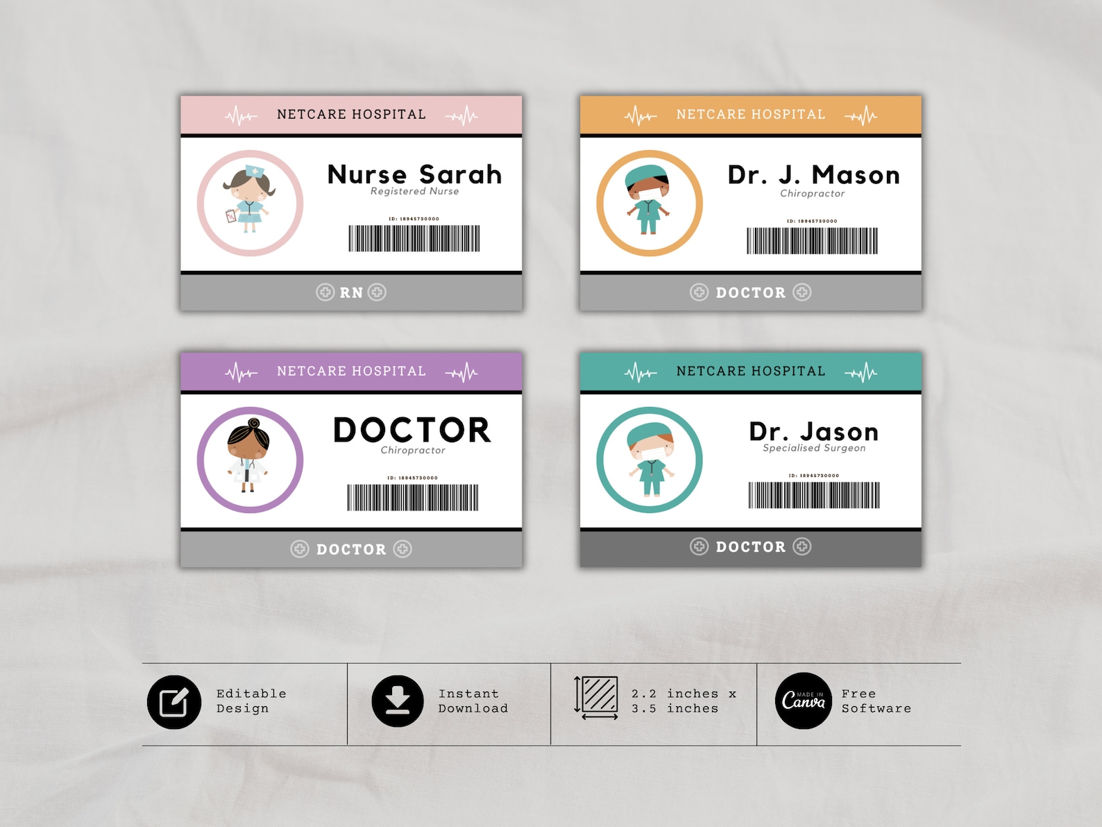 Kids Doctor Tag & Nurse Name Badge - Editable Medical ID Card | Pretend ...