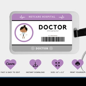 Kids Doctor Tag & Nurse Name Badge - Editable Medical ID Card | Pretend ...