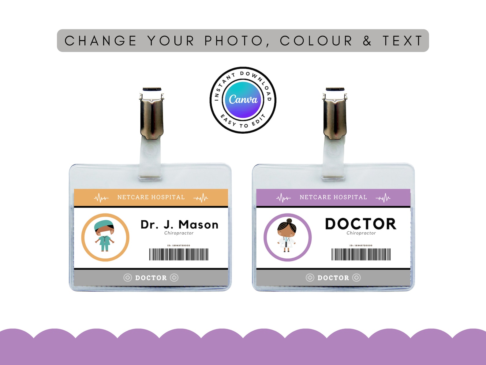 Kids Doctor Tag & Nurse Name Badge - Editable Medical ID Card | Pretend ...