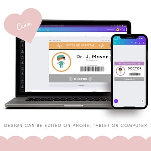 Kids Doctor Tag & Nurse Name Badge - Editable Medical ID Card | Pretend ...