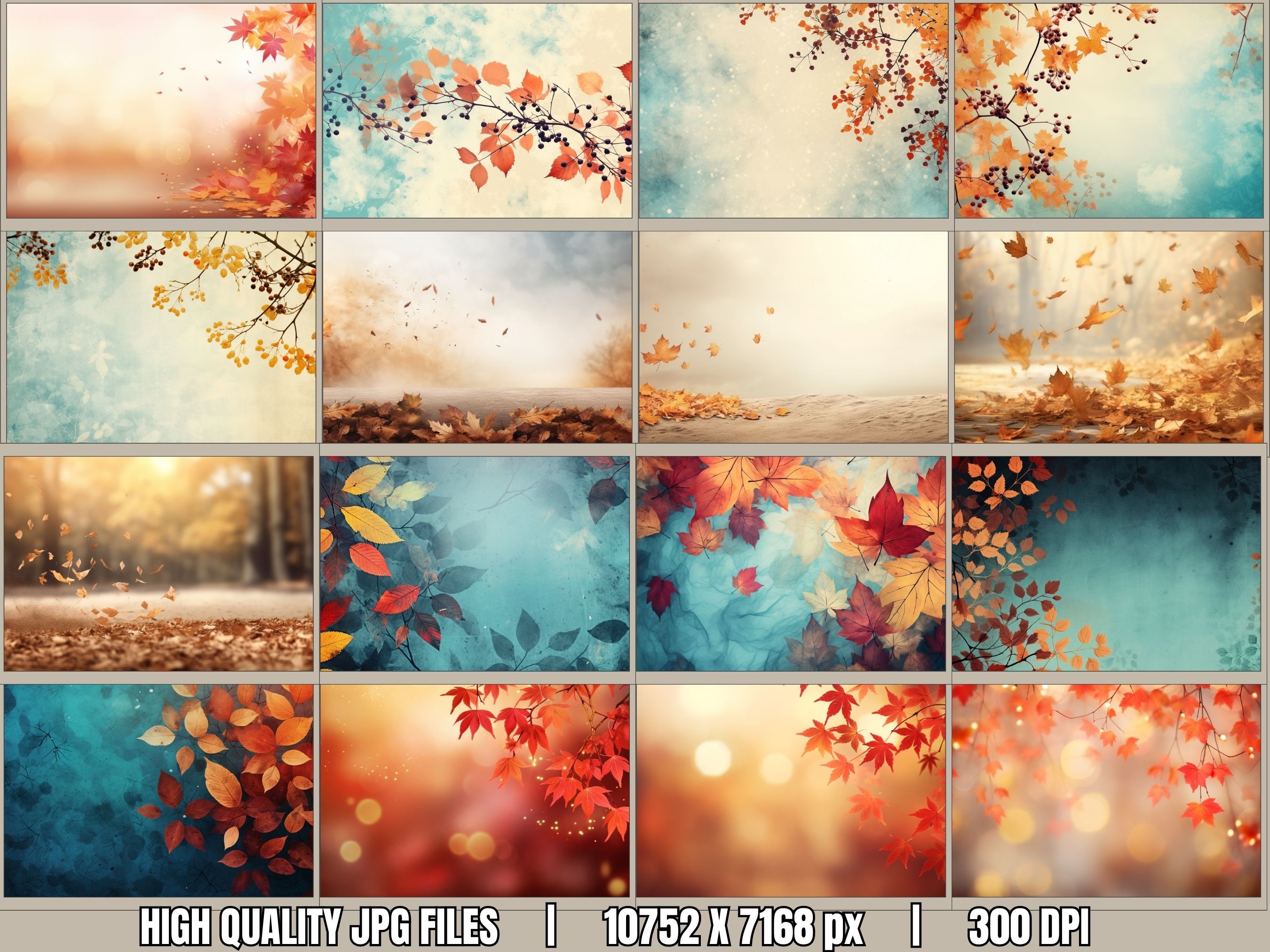 Mega Bundle 100 Golden Glow Digital Background / Fall Digital Backdrop ...