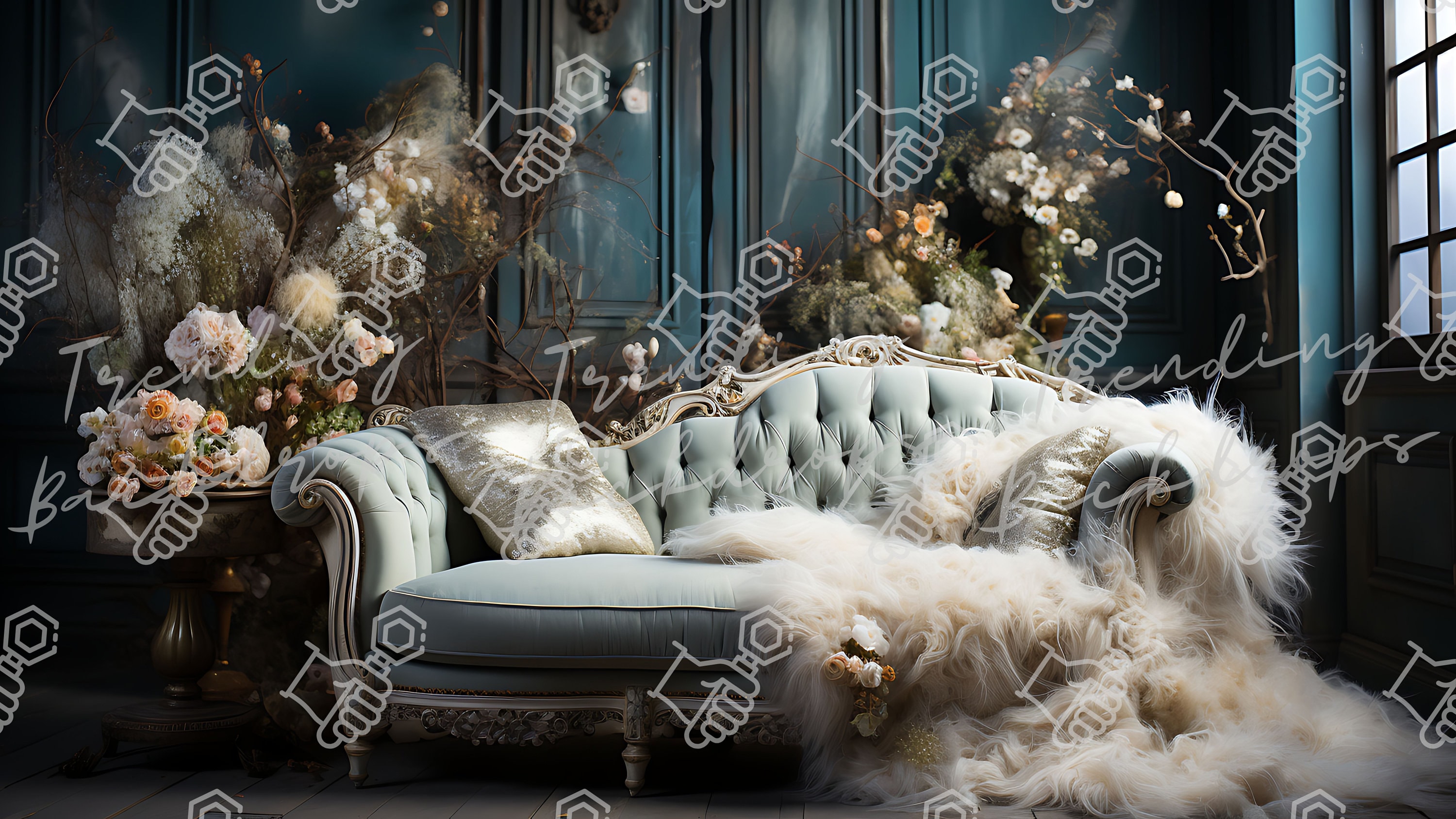 Luxurious Sofas Digital Backdrops, Royal Sofa Backdrops, Maternity ...