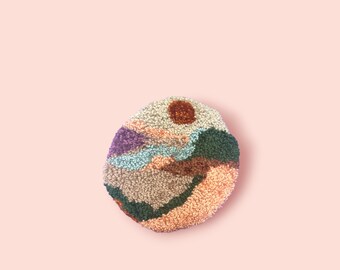 Hand Tufted Pink and White Cat Rug, Cat Wall Hanging, Cute Cat Decor ...