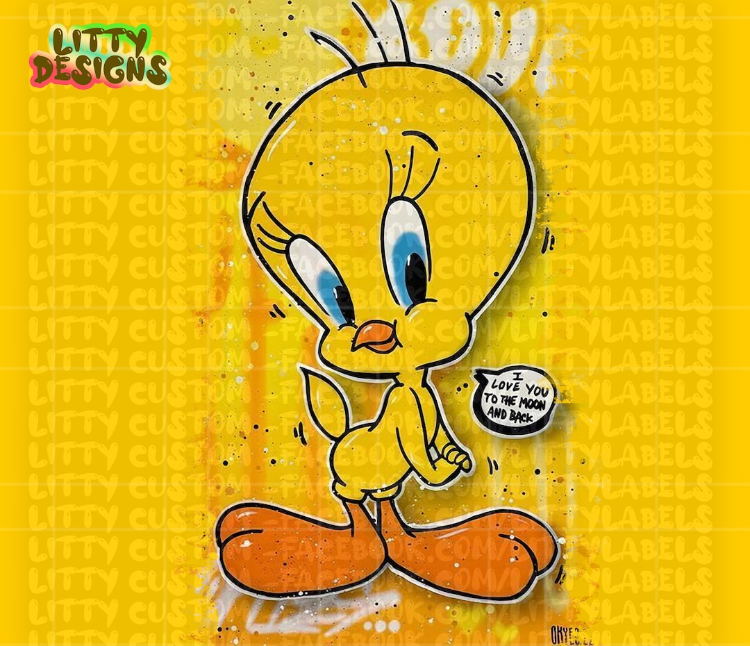 TWEETY BIRD , Bird, 20 Ounce Straight Tumbler Design Wrap, Tweety Pie ...