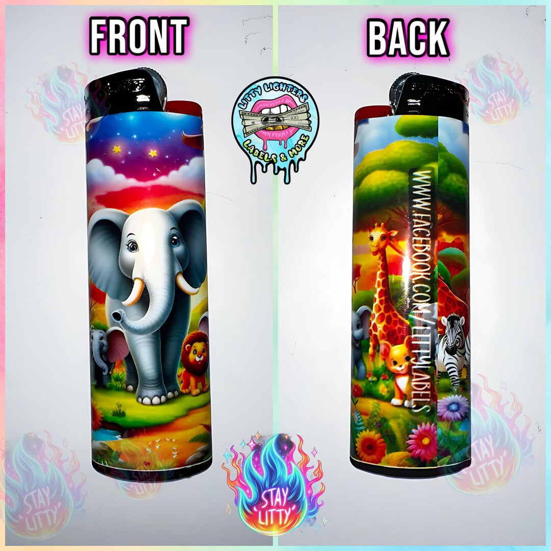 Elephant Jungle Animals Lighter, Safari, Funny Adult BIC Lighter ...