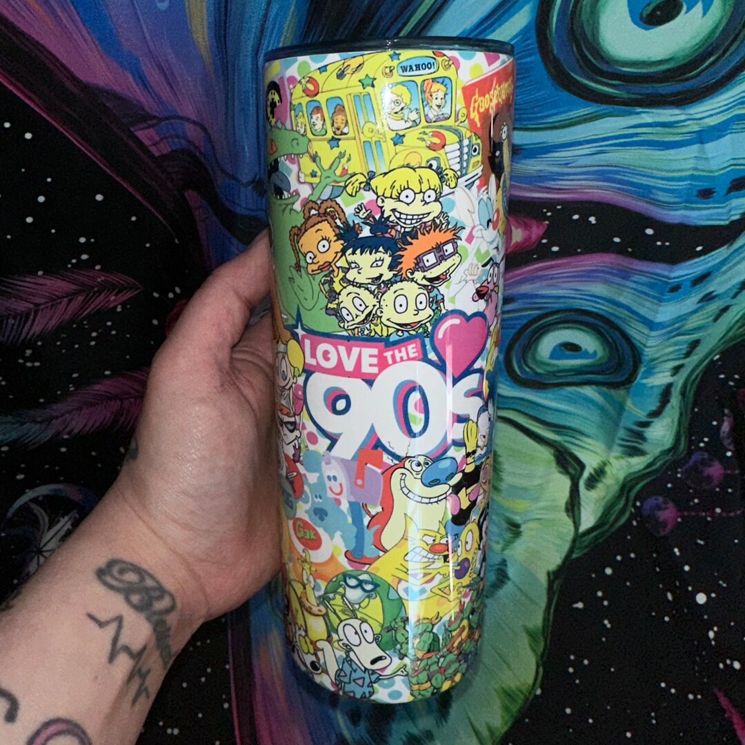90s Cartoon 90s Kid 20oz Stainless Steel Tumbler Stoner 420 Birthday ...