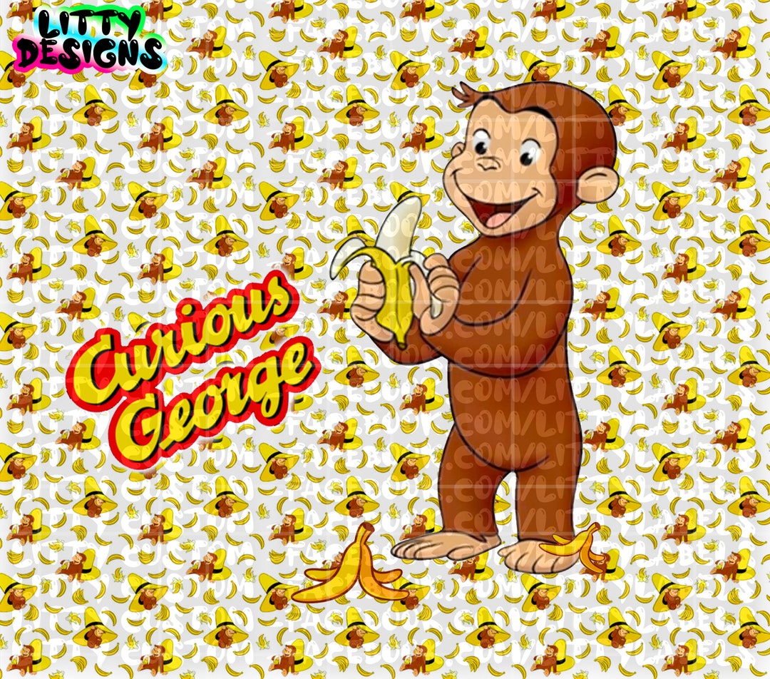 Curious George, Monkey, 20 Ounce Straight Tumbler Design Wrap, Tumbler ...